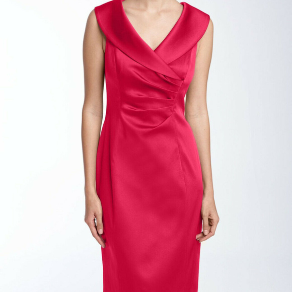 Eliza J | Dresses | Eliza J S 6 Ruby Red Kay Satin Sheath Dress Formal ...
